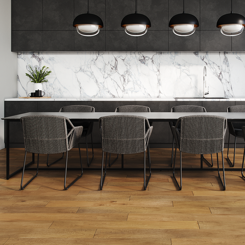 Introduction featuring wide plank engineered hardwood flooring ...
