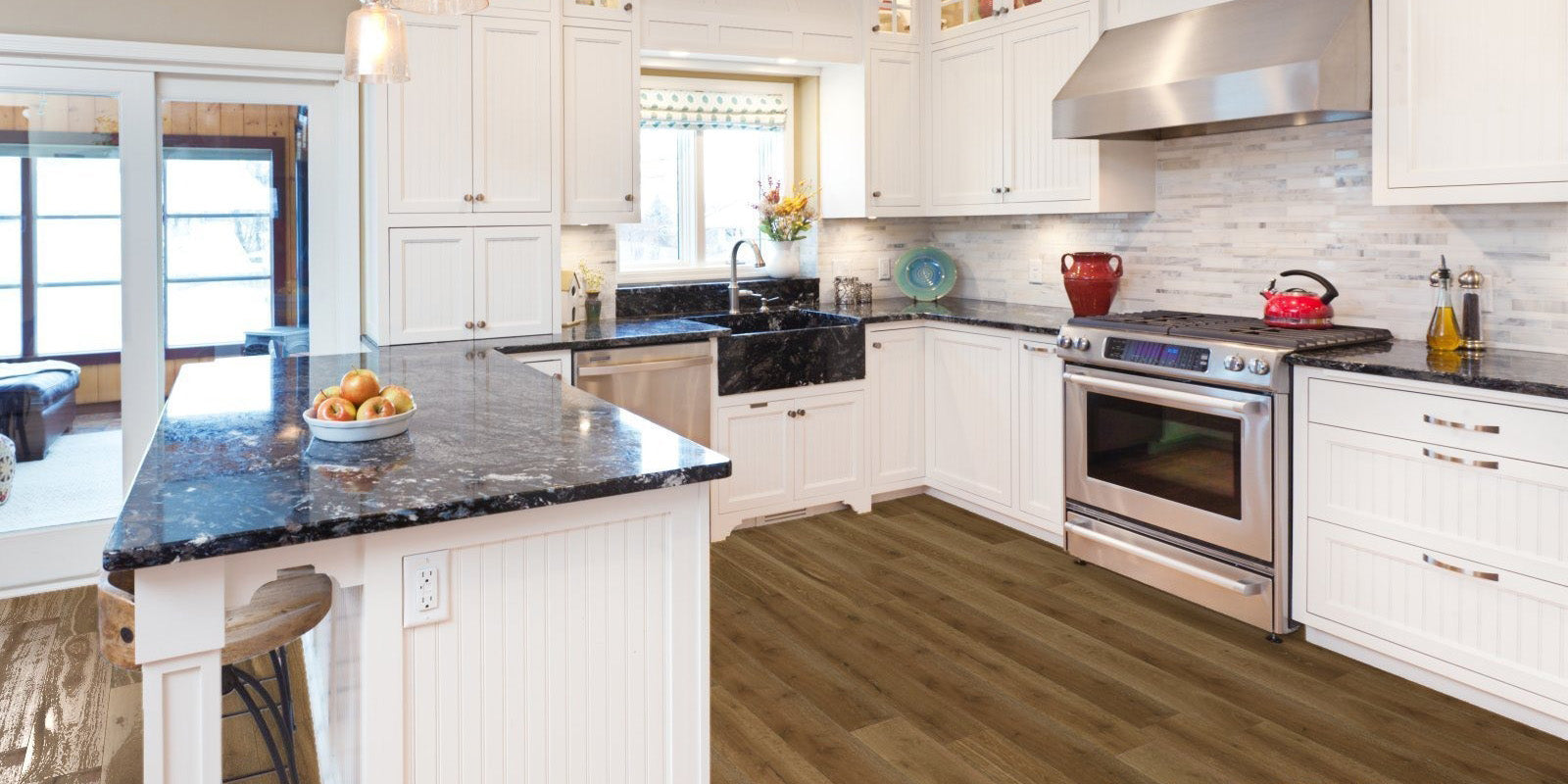 Introduction featuring wide plank engineered hardwood flooring ...